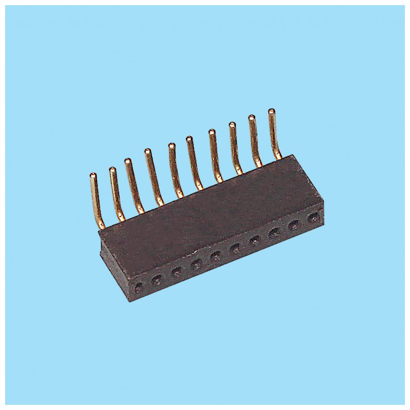 8363 / Angled female connector single row acodado machined contact for ...