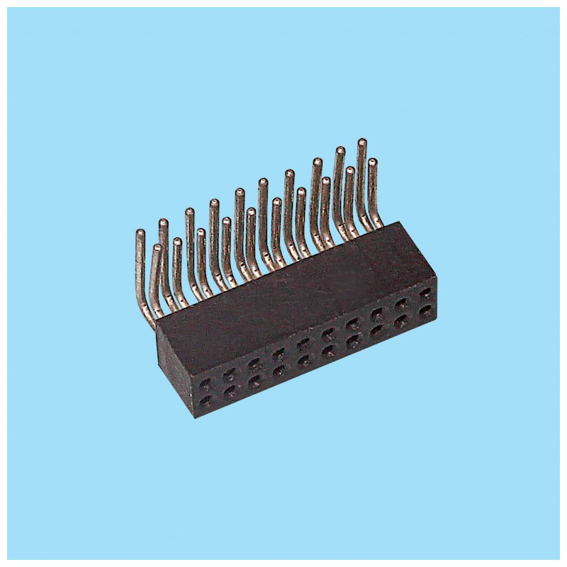 8364 / Angled female connector double row machined contact for PCB ...