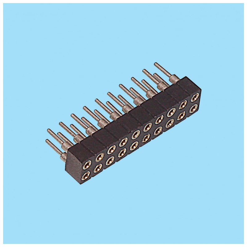 8376 / Straight female connector double row machined contact - Pitch 2. ...
