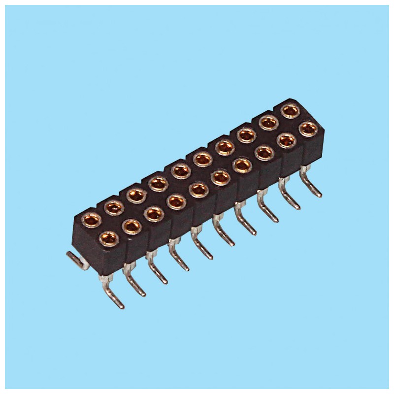 8384 / Straight female SMD connector double row machined contact ...