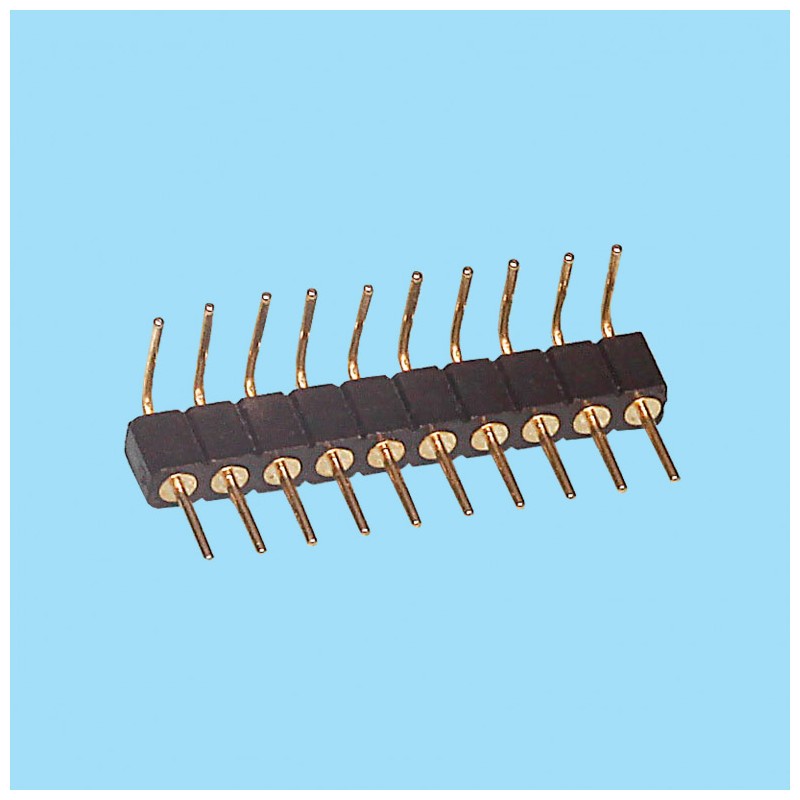 8372 / Conector macho acodado single row machined contact - Pitch 2.00 mm