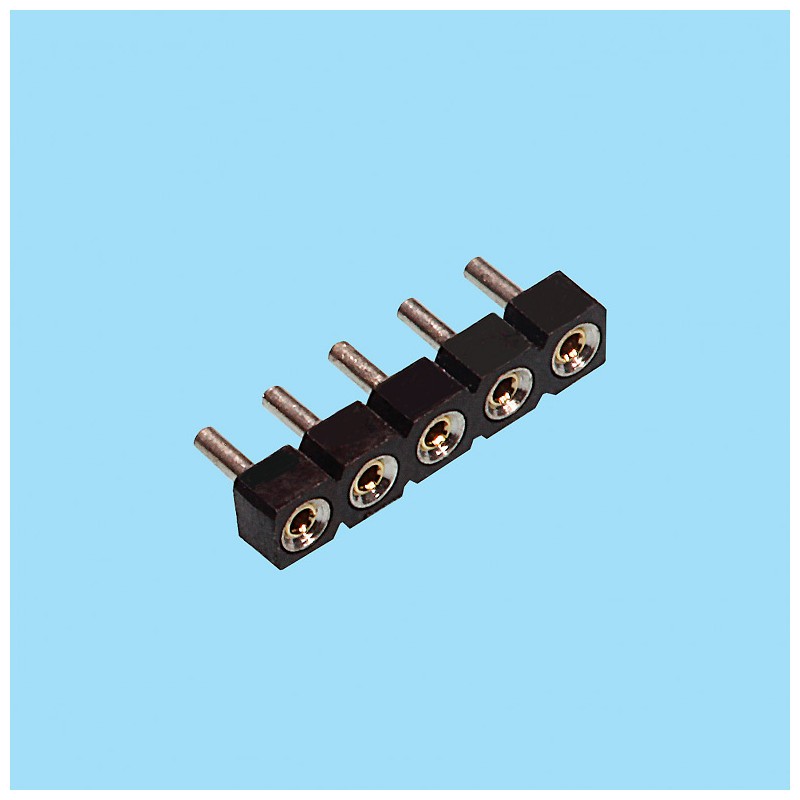 8430 / Straight female connector single row machined contact - Pitch 2. ...