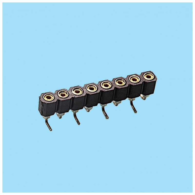 8408 / Single row vertical SMT socket - Pitch 2.54 mm