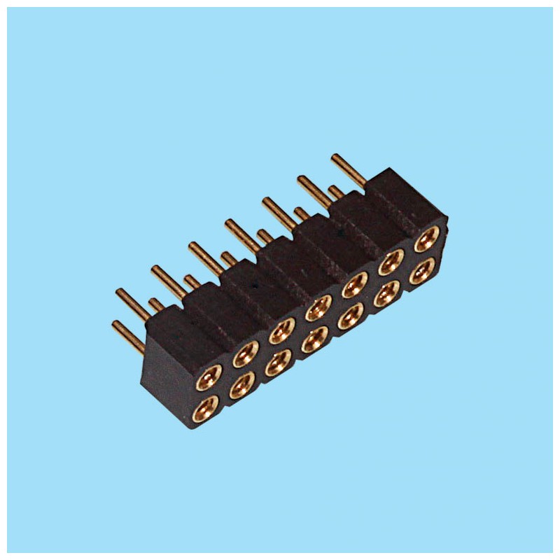 8411 / Straight female connector double row machined contact - Pitch 2. ...