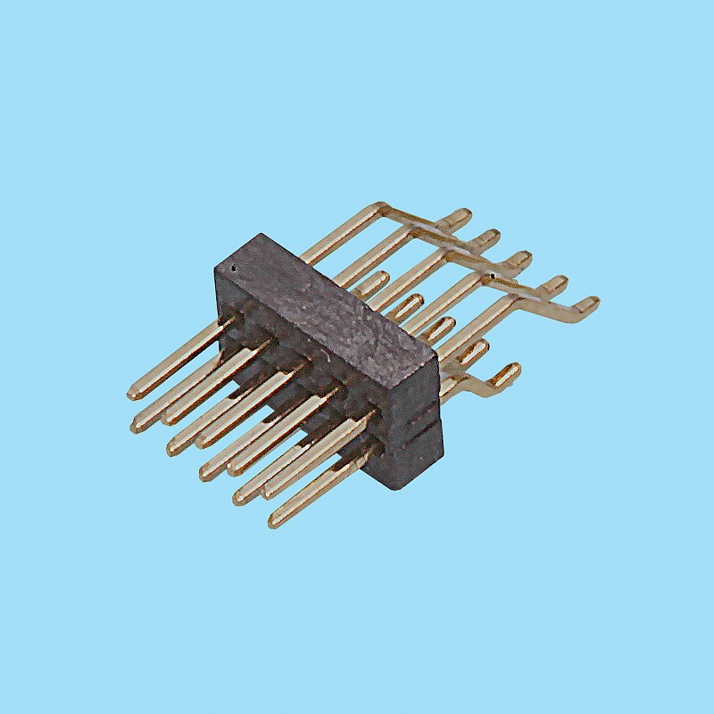 1049 / Angled pin header double row SMD Pitch 1,00 mm
