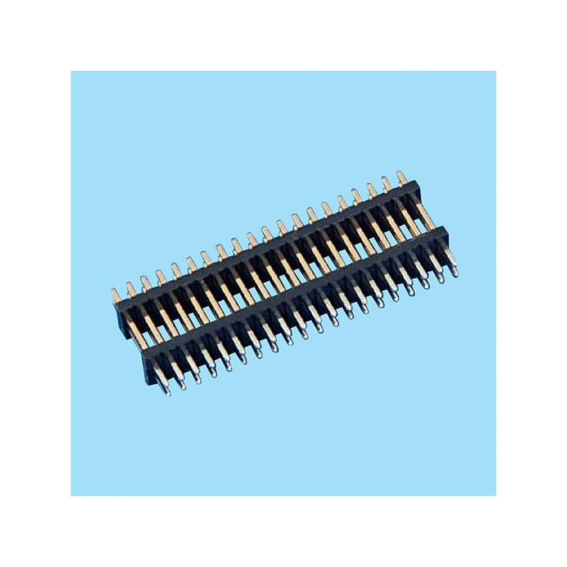 1365 / Stright pin header double row double body Pitch 1,27 mm