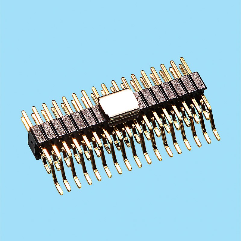 1375 / Angled pin header double row SMD Pitch 1,27 mm
