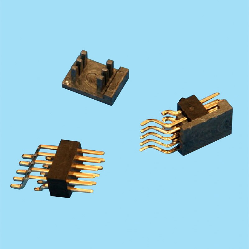 1375 / Angled pin header double row SMD Pitch 1,27 mm