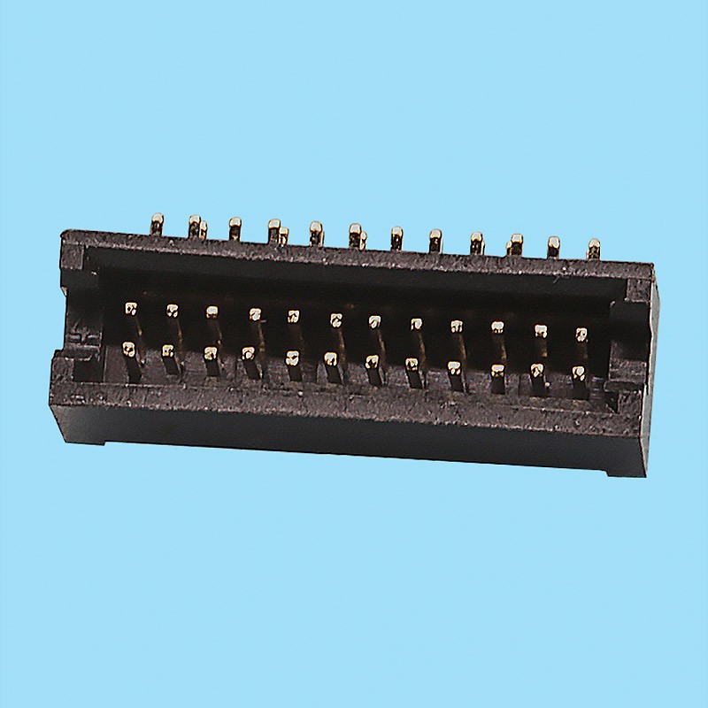 1306 / Male connector acodado double row polarized SMD Pitch 1,27 mm