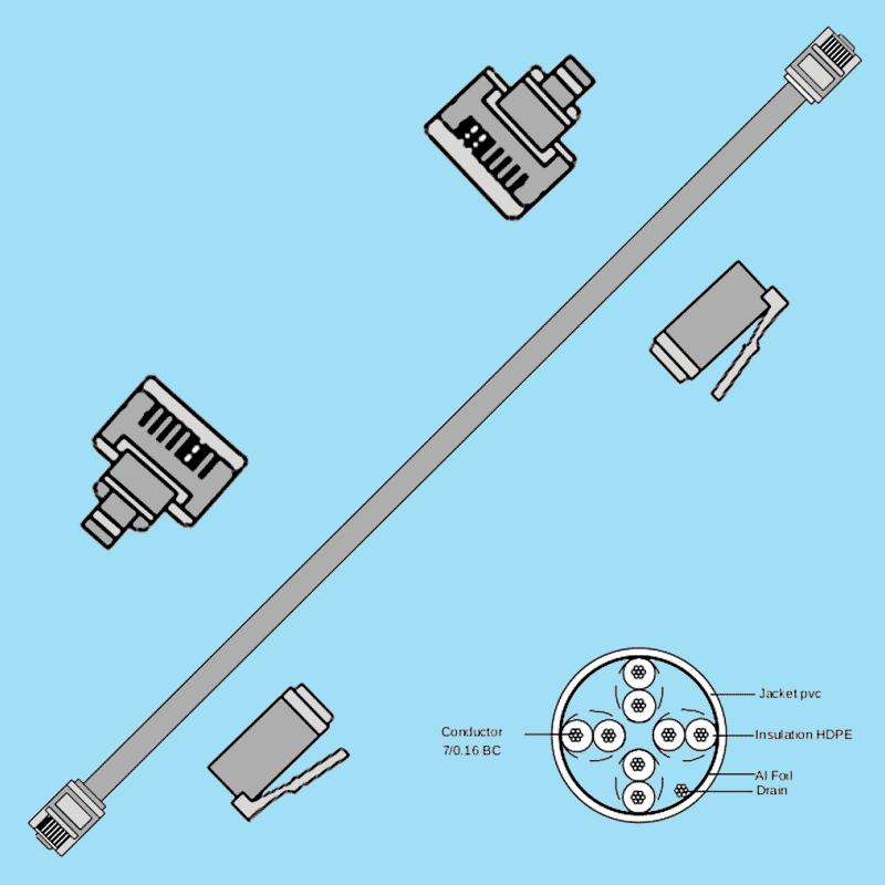 9601S / Assembly wire - Cat. 6 STP AWG 26 Cable CONEXCON