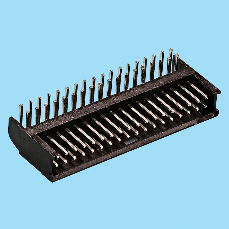 2687 / Conector macho acodado cajeado doble fila - Paso 2,54 mm