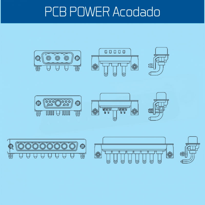 PCB POWER Series / PCB POWER angled 20A (Sub-D Combo)