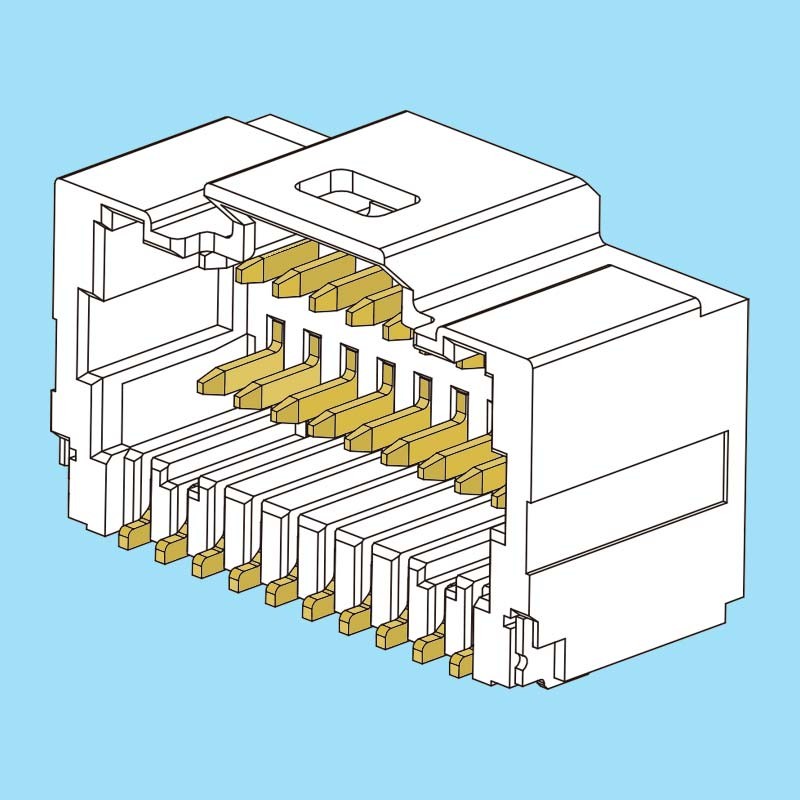 1237 / Male angled SMD double row PCB to cable connector