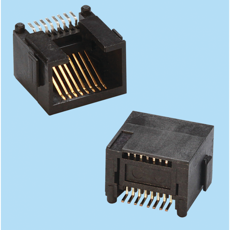 7661 / Side entry SMT shielded jack FCC-68 [Low profile - SMD] CONEXCON