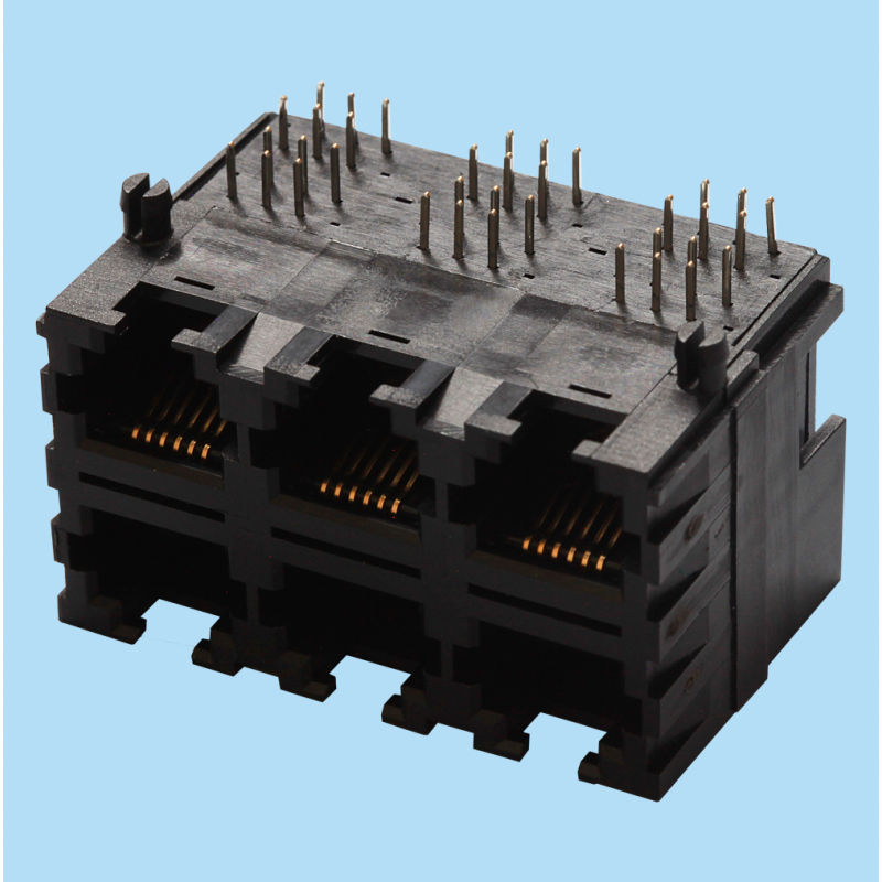 7655 / Jack múltiple acodado - Sin apantallamiento y con 2 Niveles