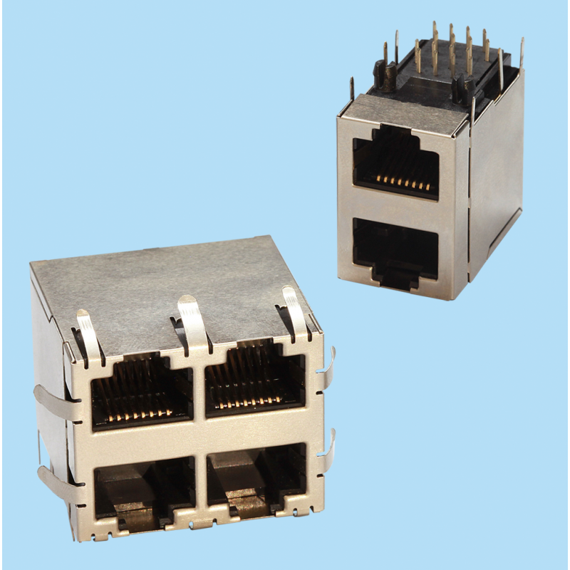 7651 / Telephone angled multi modular plugs- Shielded and 2 levels CONEXCON